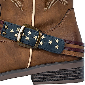 J's.o.l.e Women's Fashion Western Cowgirl Cowboy Boots Wide Square Toe Mid Calf US Size 9.5