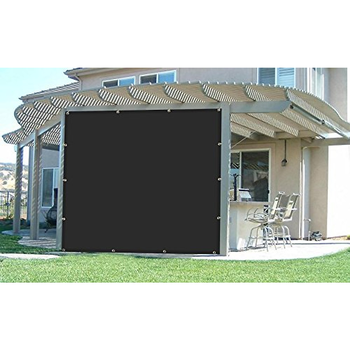 Shatex Privacy Screen Sun Shades Outdoor 10x12ft Taped Edge with Grommets Sun-Block Mesh Shade for Pergola,Awning,Patio,Window Cover, Black