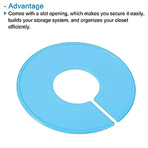 PATIKIL Clothes Dividers, 6 Pack Closet Clothing Rack Size Dividers Blank Labels Sorting Round Separator for Closet, Light Blue