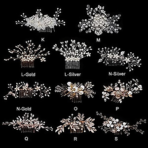 maxgoods Bridesmaid Hairpins Women Girls Headpieces Crystal Peals Hair Accessories Handmade Hair Ornaments(M)