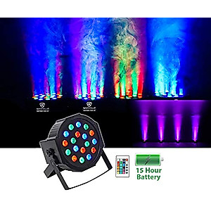 (3) Rockville BATTERY PAR 50 Rechargeable LED DMX DJ Wash Up-Lights+Remotes+Bag