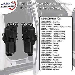 Power Door Lock Actuators Kit Set of 4 | Replacement for Ford F150 F250 F350 F450 Excursion Expedition Mustang & More | Replaces# 6L3Z25218A43AA, 6L3Z25218A42AA