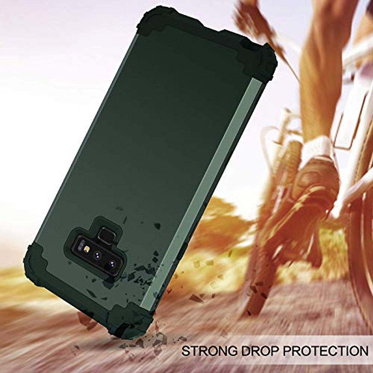 BENTOBEN Galaxy Note 9 Case, Phone Case Samsung Note 9, Heavy Duty 3 in 1 Rugged Hybrid Hard PC Soft Silicone Bumper Shockproof Drop Protective Girls Women Boy Cute Cover for Galaxy Note 9, Dark Green