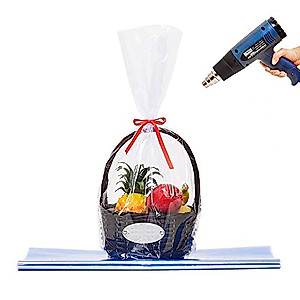 LazyMe Clear Basket Cellophane Bags Shrink Wrap Bags Cello Bags for Gift and Easter Baskets, 18x24 inch (20 pcs)