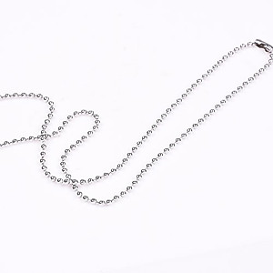 COSMOS 2 Pcs Military Dog Tags with 23.5 Inch Nickel Plated Steel Ball Chains