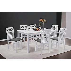 Liveasy Furniture Dining Chairs Set of 2, Dining Room Chairs with Solid Wood Legs, Kitchen Chairs with Cushion (White, Set of 2)