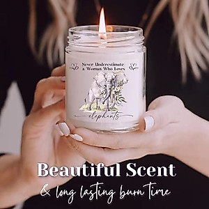 Wishmead Elephant Gifts for Women - Lavender Candle - Elephants Gifts for Women - Elephant Decor Housewarming Gift - Birthday Gifts for Mom Best Friend