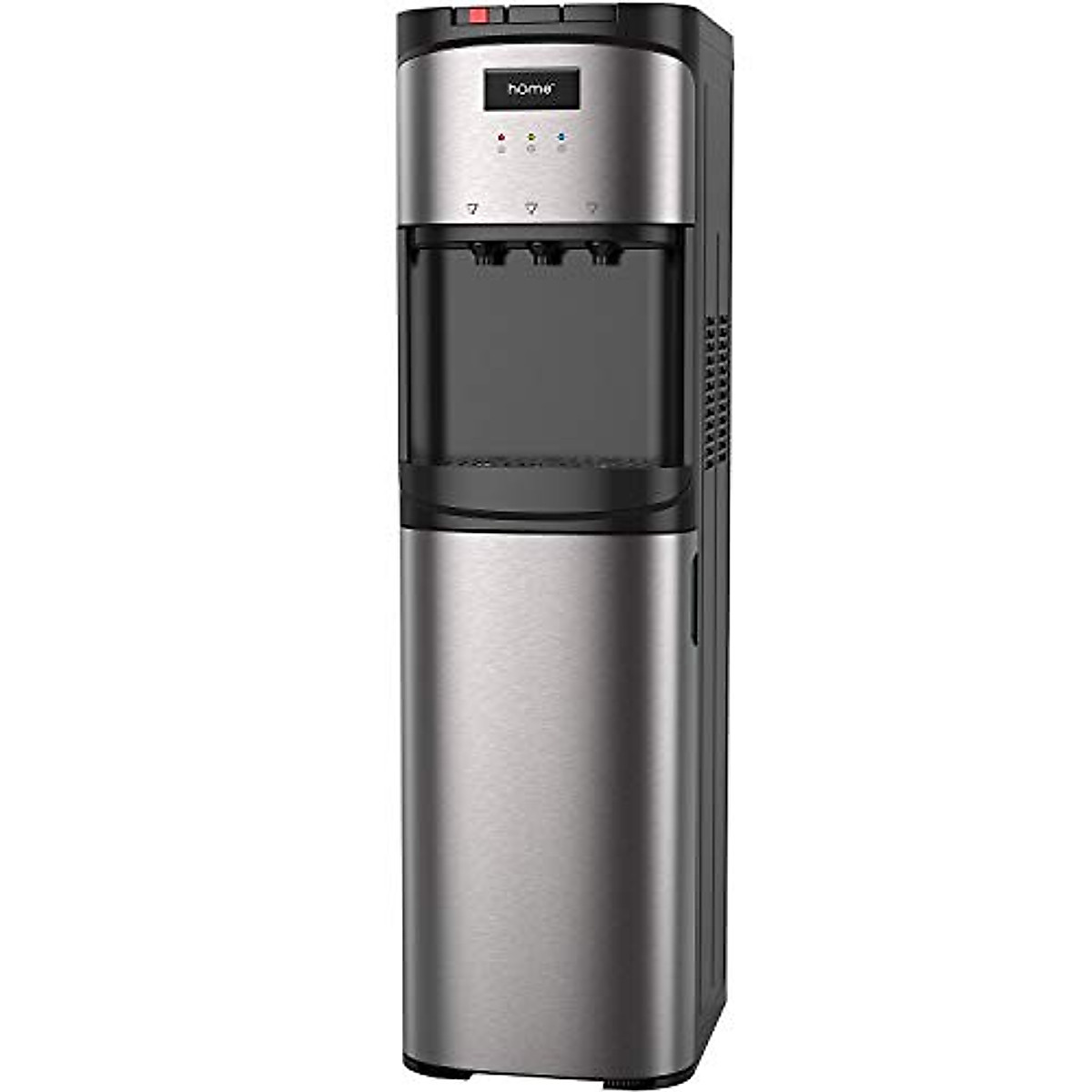 hOmeLabs Bottom Loading Water Dispenser for 5 Gallon Bottle - Hot Room and Cold Water Cooler in Stainless Steel Frame with Removable Drip Tray Safety Child Lock and LED Night Light