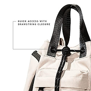 Doughnut Pyramid Tiny Nomad Series 2L 2-in-1 Hanging Toiletry Travel Girls Lightweight Casual Daypacks Bag Backpack (Stone)