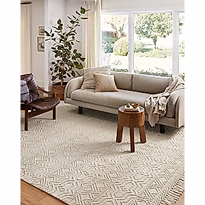 Loloi II Noelle Collection NOE-04 Ivory/Ivory, Geometric Area Rug 8'-0" x 10'-0"