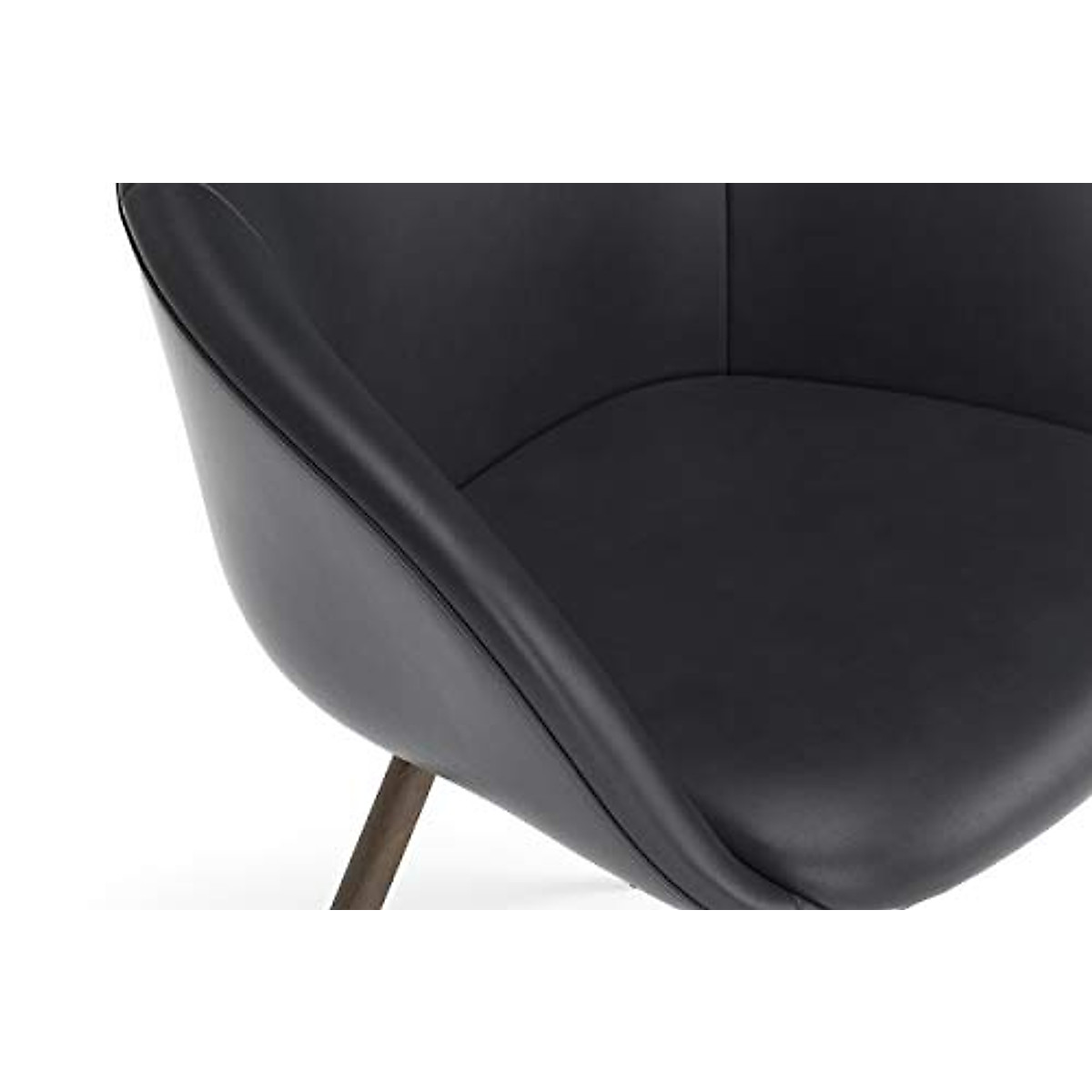 HON Basyx Monroe Upholstered Guest Chair, Black Bonded Leather