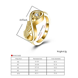 constantlife Cremation Ring for Ashes for Women Infinity Wing Urn Rings Memorial Jewelry Human Pet Ash Holder Stainless Steel Funeral Keepsake Gift (Golden-6)