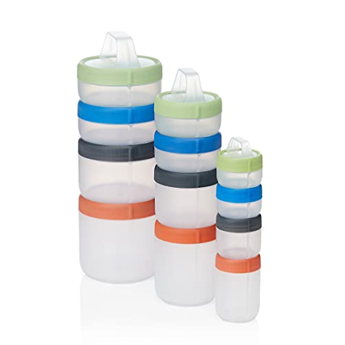 humangear STAX Interlocking Reusable Storage Container Set with Airtight Lids and ClipHandle for Food, Pantry, Kitchen and Organization, 1 Count, Small, Spectrum