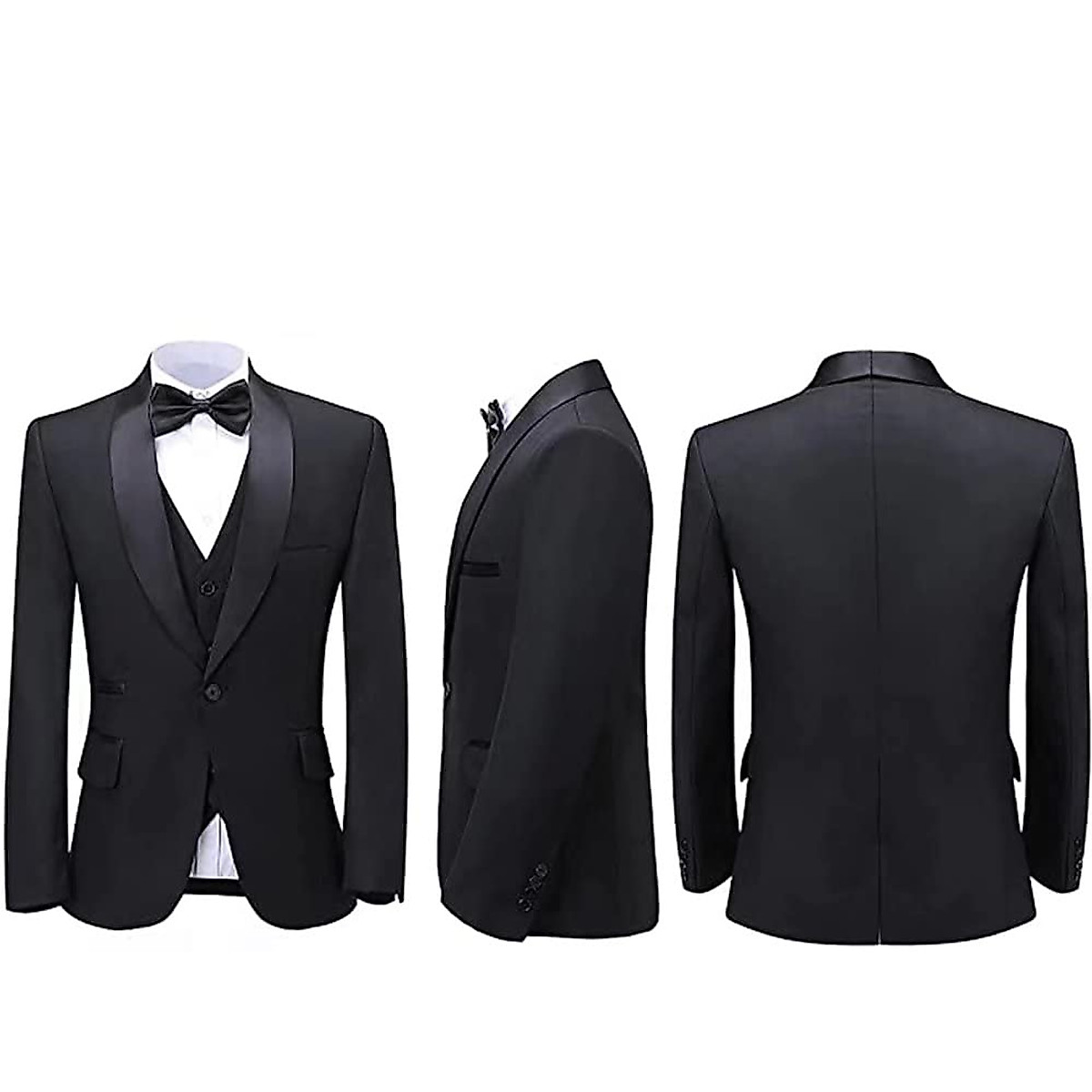 Men's Slim Fit 3 Piece Suit One Button Business Wedding Prom Suits Blazer Tux Vest & Trousers Royal Blue 6XL