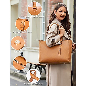 Laptop bag for women 15.6 Inch work bags for women Business Office Computer Bag work bag work tote bags for women Brown