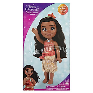 Disney Princess Moana Doll Sing & Shimmer Toddler Doll, Sings How Far I'll Go [Amazon Exclusive], Blue