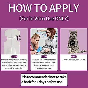 Flea and Tick Prevention for Cats, Cat Flea & Tick Control with Fipronil, Long-Lasting & Fast-Acting Topical Flea & Tick Treatment Drops for Kitten, 3 Doses