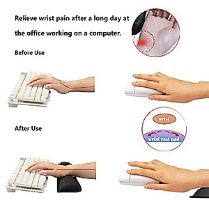 Mouse Pad Wrist Support, Keyboard Wrist Rest with Ergonomic Raised Memory Foam for Easy Typing & Pain Relief, Comfortable Keyboard and Mouse Pad Set, Computer Accessories for Office, Laptop, Mac