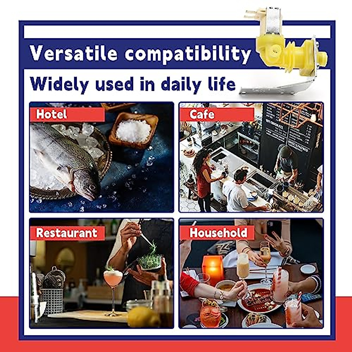 New Upgrade 000008483 000009120 Freezer Water Inlet Valve, Compatible with Manitowoc Ice Machines, with Brackets Inlet &Tube 000008487 IH9123 33129026 Water Inlet Valve, 120V 60Hz Inlet Valve kit