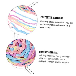 FAVOMOTO 2 Rolls Coarse Wool Convenient Crocheting Yarn Crochet Supplies Knitting Accessory Supple Crochet Yarn I Wanna Make a Rainbow Yarn Crochet Thread Polyester Multifunction