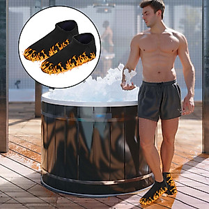 Palksky 1 Pairs Neoprene Cold Plunge Socks, Ice Bath Socks, Neoprene Booties Cold Water, Cold Plunge Tub Accessories, Reusable Toe Warmers for Cold Coolers, Ice Baths at Home(L)