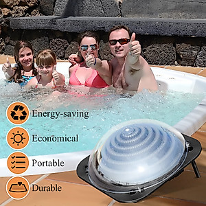 Goplus Solar Dome Swimming Pool Heater Above Ground, Inground Pool Warmer Equipment w/Hose Connector for Home Outdoor