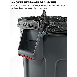 Rubbermaid Commercial Products FG261000GRAY Brute Heavy-Duty Round Trash/Garbage Can, 10-Gallon, Gray