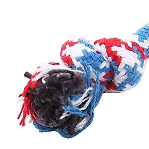 ShanLily Dog Rope Toys Dog Toys, Dog Toy for Medium to Large Breed, Dental Cleaning Chew Toys, Dog Tug Toy for Boredom, Dog Grinding Teeth, Dog Rope Toy for Chewers,Blue, White and Red