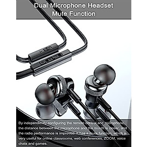 Wired Earbuds with Microphone,3.5MM in-Ear Earphone Noise Isolated&Volume Control for Sports Running Workout Compatible for Laptop & Desktop Computers, Game Players and Other Audio Players 8.2FT