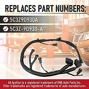 FICM Engine Fuel Injector Complete Wire Harness - Replaces Part 5C3Z9D930A, 5C3Z-9D930-A - Compatible with Ford Vehicles F250 F350 F450 F550 - Powerstroke 6.0L Diesel - 2003-2007