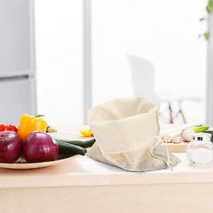 FOCCIUP 10 Pcs 8x10 Inches Reusable Muslin Bags with Drawstrings Cotton Sachet Bags for Jewelry Party Favors