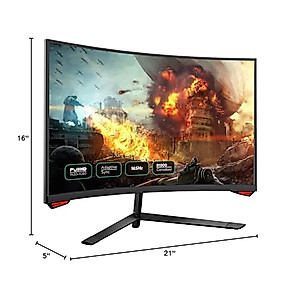 Fiodio 24'' 165Hz Refresh Rate Curved Monitor Full HD 1080P with HDMI Display Ports, VESA Compatible, Free-Tearing Eye Care Monitor for Home Office and Gaming (DP Cable Included)
