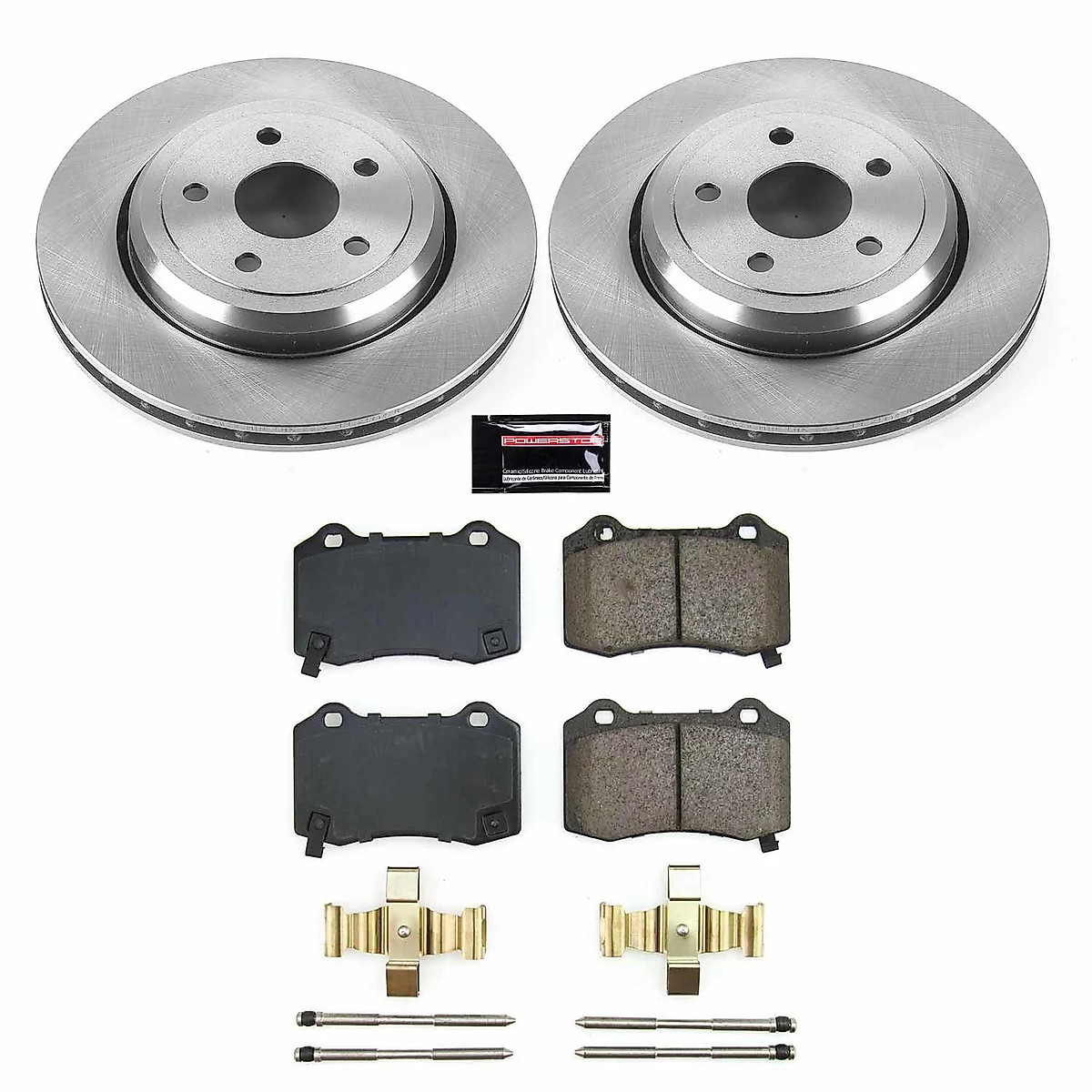 Power Stop KOE8758 Autospecialty Rear Brake Kit-OE Brake Rotors & Ceramic Brake Pads For Dodge Durango 2018-2023, Jeep Grand Cherokee 2018-2021 [Model Specific]