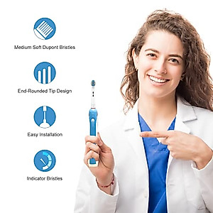 Toothbrush Heads for Oral B, 10 Pack Replacement Toothbrush Heads Medium Soft Dupont Bristles Electric Toothbrush Replacement Heads Effective Cleaning Brush Heads Refills for Oral Health