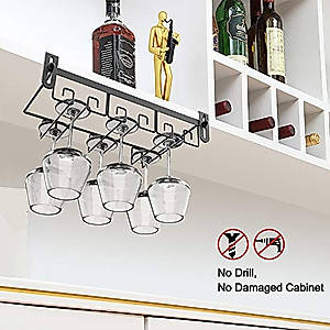 Under Cabinet Wine Glass Rack Black, Wine Glass Holder Under Shelf, Wine Glass Racks Under Cabinet Wine Glass Hanger, Under Shelf Wine Glasses Holder Under Cabinet, Stemware Rack Under Cabinet Cmecial