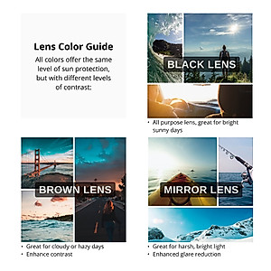 J+S Mission Mark II Rectangle Sunglasses, Polarized Sunglasses with 100% UV protection