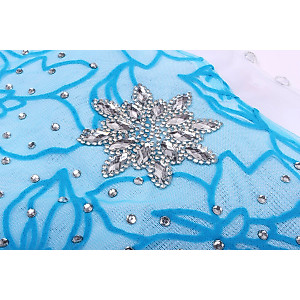 JerrisApparel Princess Dress Queen Costume Cosplay Dress Up with Accessories (4-5, Blue with Accessories)