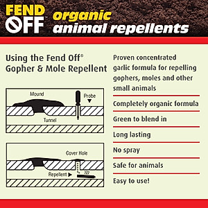 Luster Leaf Fend Off Mole and Gopher Organic Odor Tubes, White, 12 pack