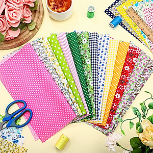 Preboun 1500 Pcs 4 x 4 Inches Cotton Fabric Square Bulk Precut Craft Fabric Bundle Floral Patterns Sewing Quarters Fat Flower Fabric Quilting Patchwork for DIY Craft Sewing Clothing Scrapbooking