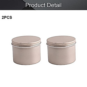 Othmro 2Pcs 4.1oz Metal Round Tins Aluminum Tin Cans Jar Refillable Containers 120ml Tin Cans Tin Bottles Containers with Screw Lid for Salve Spices Lip Balm Tea Candies Silver 65×50mm