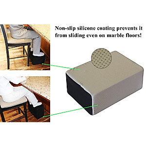 InteVision Extra Large 2-in-1 Footrest for Added Height - Premium Foam Cushion Works Great for Under Desk or bar - Will not Slide on Any Surface (17.5" X 12" x 8")