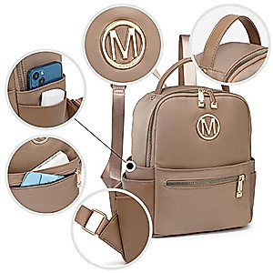 MKP Mini Backpack Purse for Girls Women Multi Pockets Water Resistant Small Fashion Rucksack Daypack College School Bag