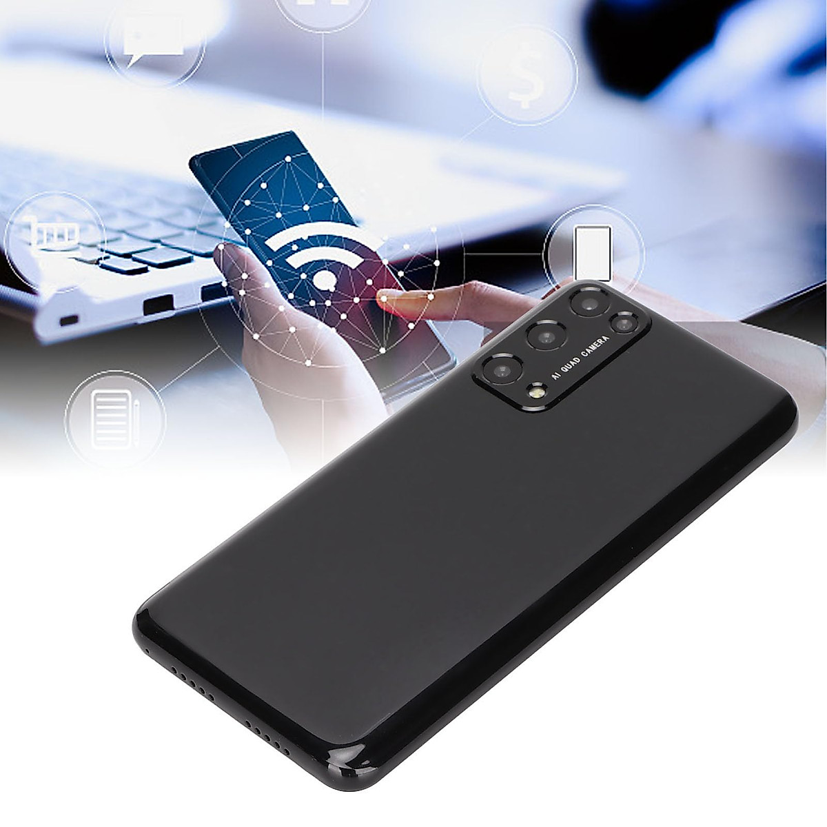 Serounder Rino8 Pro 5.45 Inch HD Screen Smartphone, Powerful Processor, Up to 128GB Expandable Storage, High Definition Cameras, System (Black)