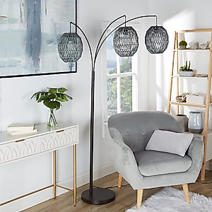 Decor Therapy Laurette 3-Light Metal Floor Lamp, Black