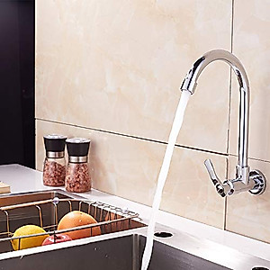 Flexible Swivel Kitchen Sink Faucet with Single Handle,Cold Water Filter Faucet,Wall Mounted