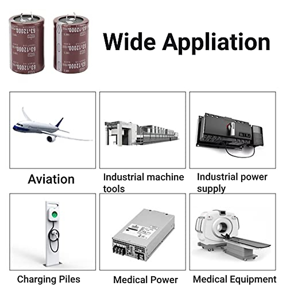 2pcs 12000uf 63V HiFi Electrolytic Capacitors Audio Capacitor Electronic Component for Circuit Control