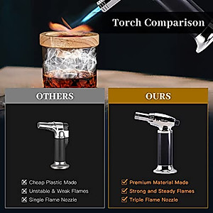 Cocktail Smoker Kit with Torch – 4 Flavors Wood Chips – Bourbon, Whiskey Smoker Infuser Kit, Old Fashioned Drink Smoker Kit, Birthday Bourbon Whiskey Gifts for Men, Dad, Husband (Without Butane)