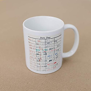 Library Due Date Card Coffee Mug - Gift for readers, librarians