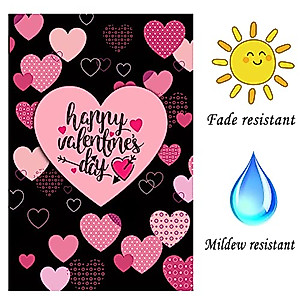 Flagmax Valentine Flag, Double Sided Valentine's Day Flag Love Combination Valentine Garden Flag 12 x 18 Inch Valentine House Flags for Valentine's Day Decoration