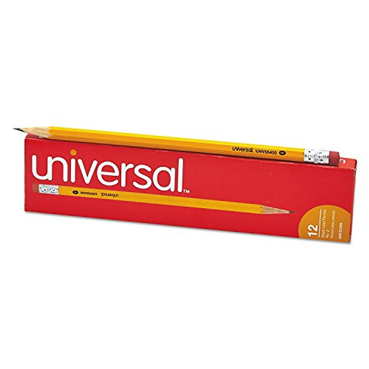 Universal 55400 Woodcase Pencil, HB #2, Yellow Barrel, Dozen